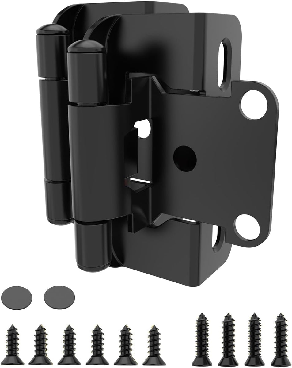 Matte Black 1/2" Overlay Self Closing Face Frame Semi Partial Wrap Aro ...